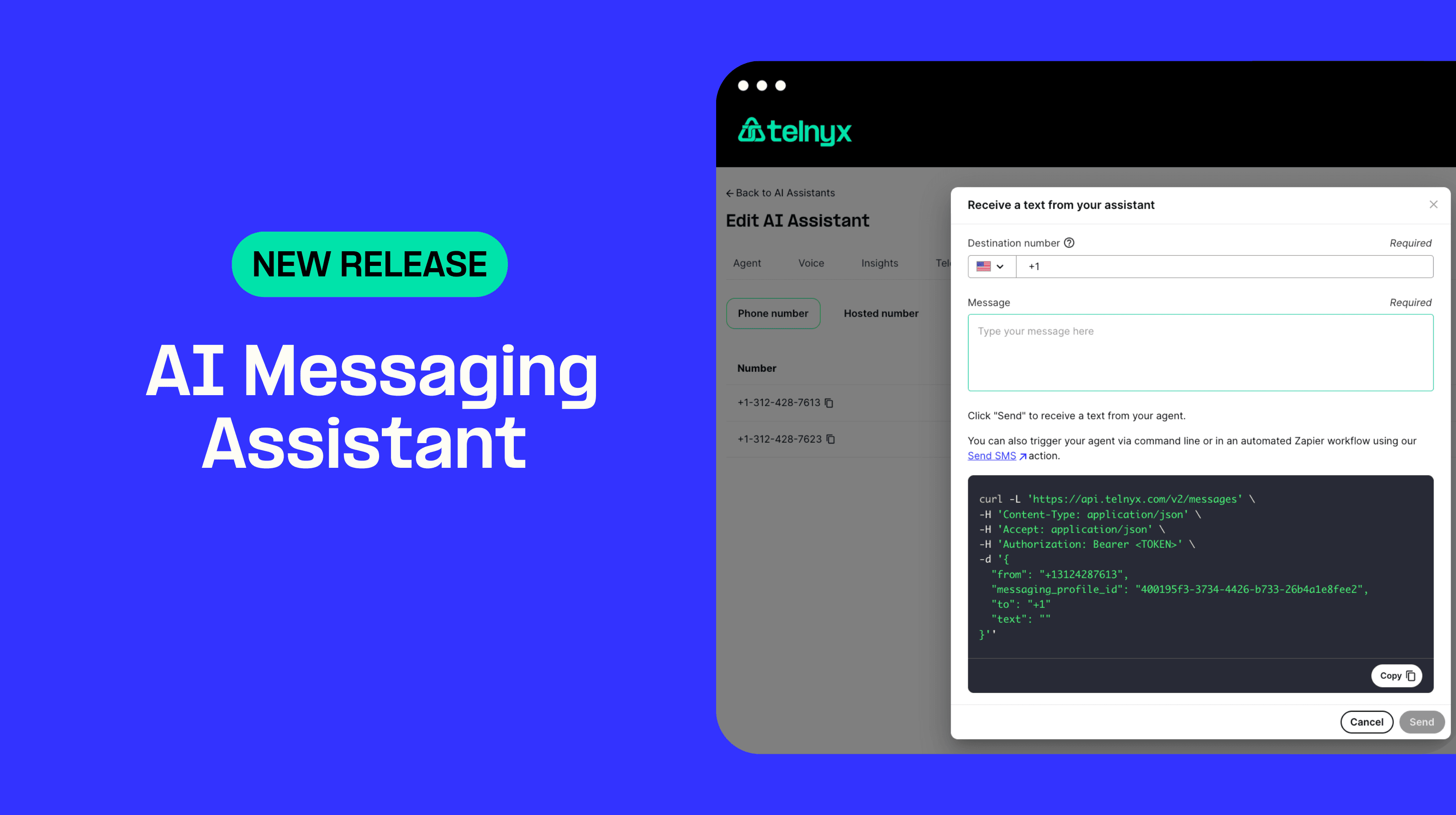Telnyx AI-powered SMS scheduling assistant setup