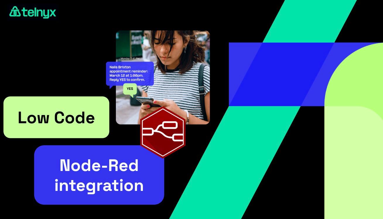 Build logic flows intuitively with Telnyx and Node-RED